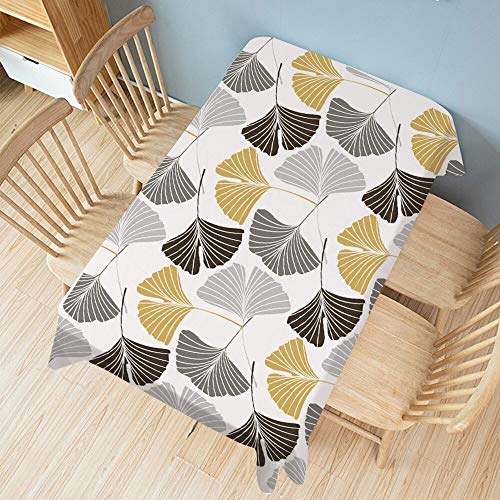 Ginkgo Plant Printed Rectangular Tablecloth Party Dining Table Cover Mat Waterproof Anti-Oil Home Decor Mantel Mesa A6 140x210cm