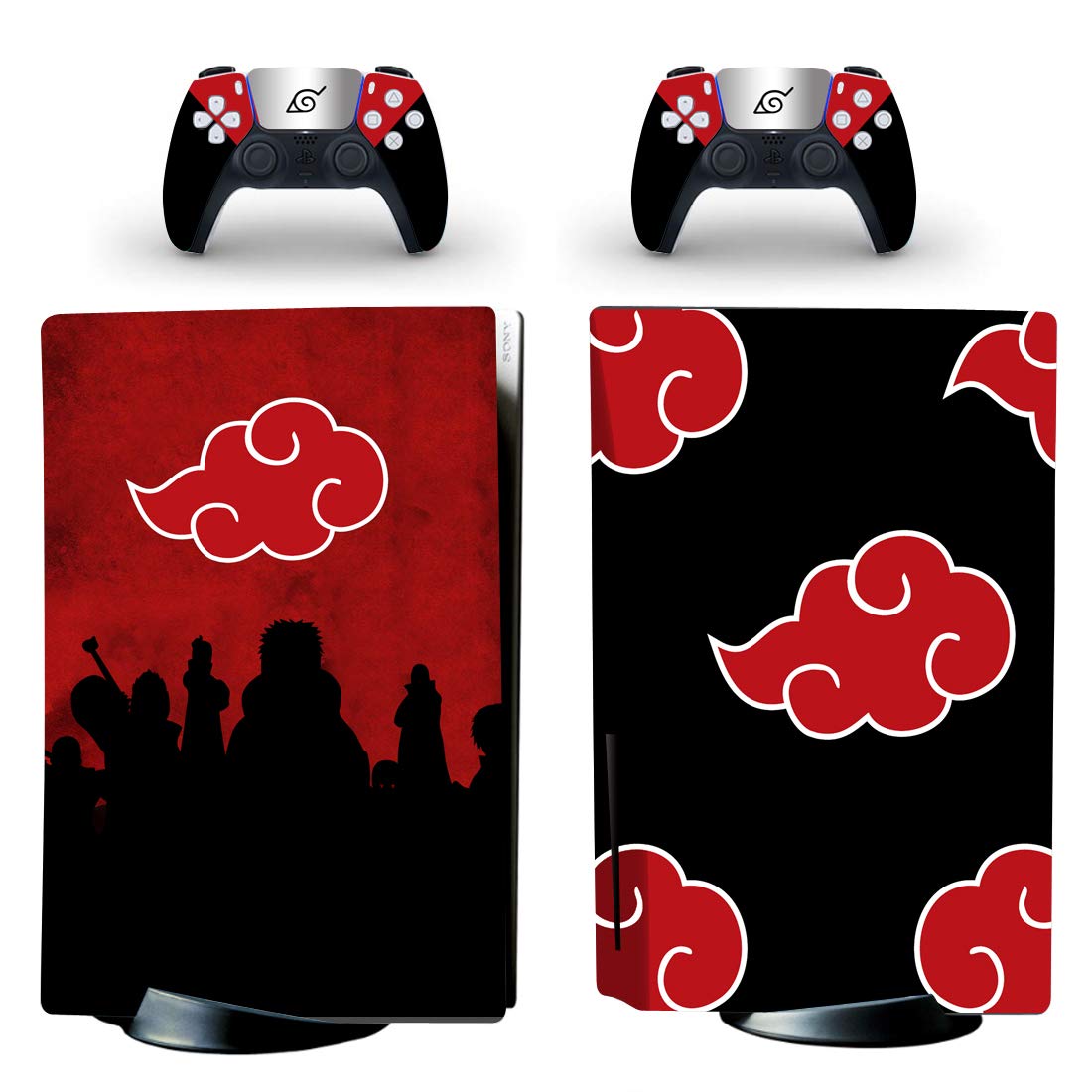 Decal Moments PS 5 Standard Disc Console Controllers Full Body Vinyl Skin Sticker Decals for Play Station 5 Console and Controller Red