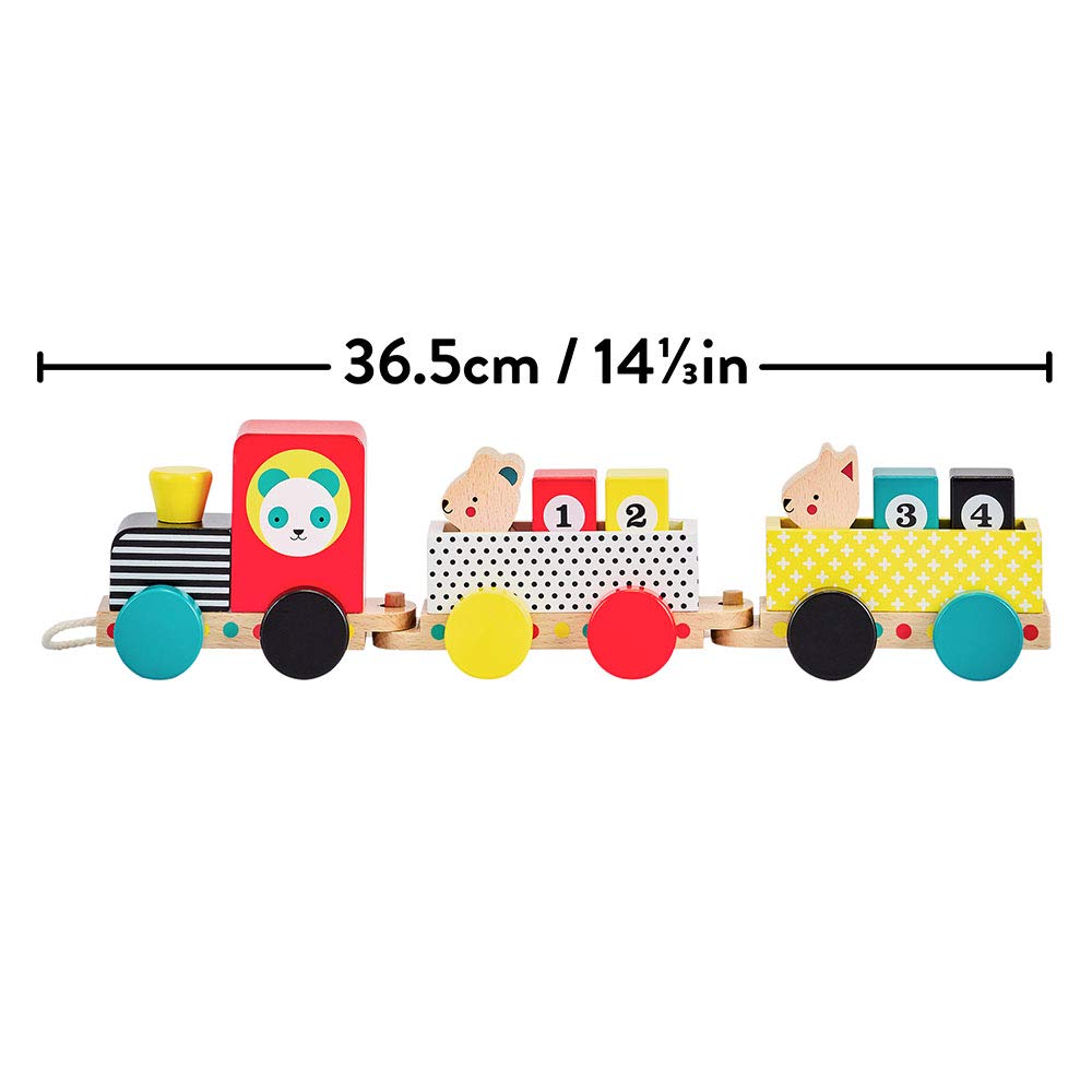 Petit Collage Animal Friends Wooden Pull Along Train β Colorful Wooden Toy Made with Sustainable Wood, Active Toy Promotes Development of Fundamental Skills, Makes a Great Gift for Toddlers