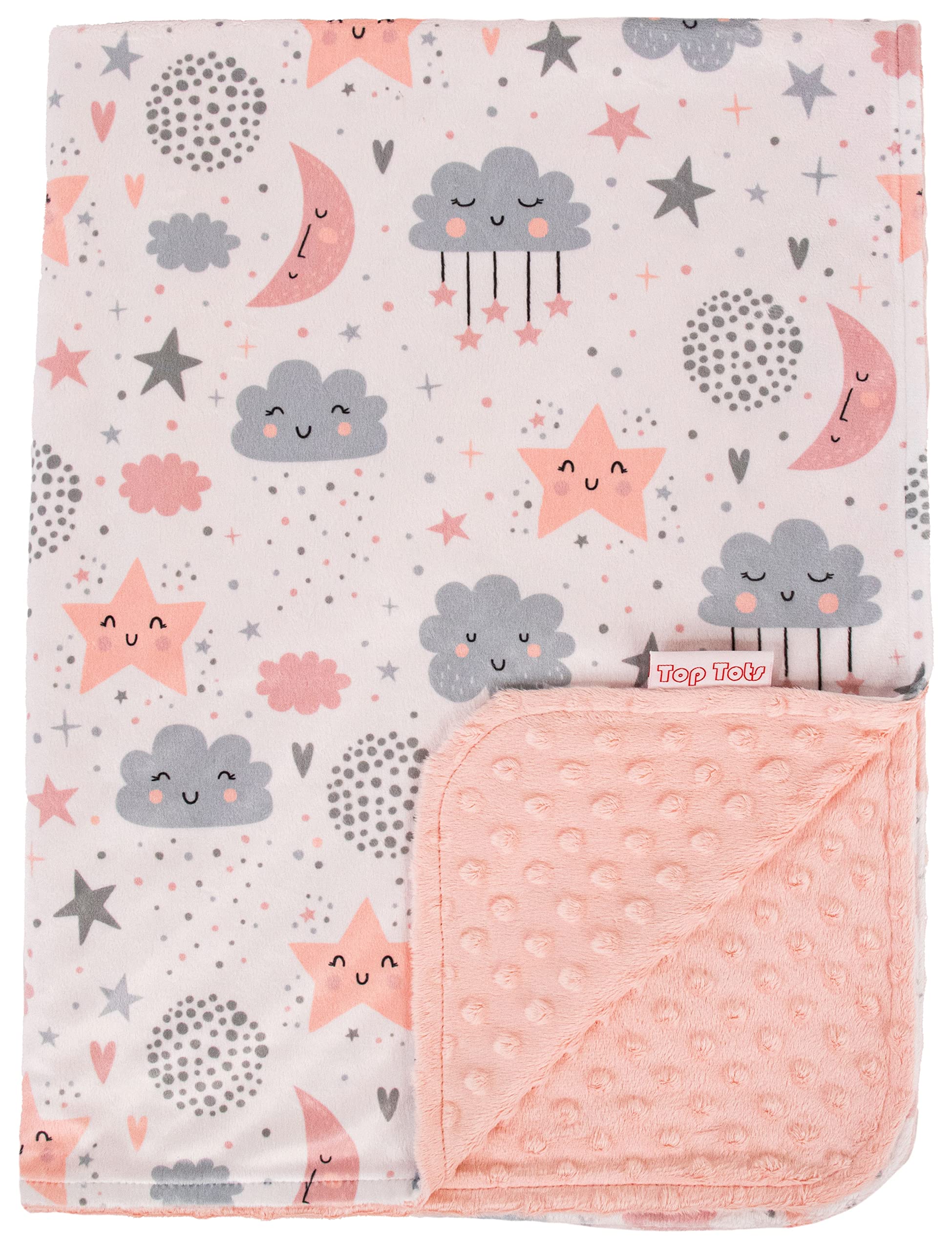 Top Tots Deluxe Minky Baby Blanket - Cloud Bears, 40 x 29 Inch White