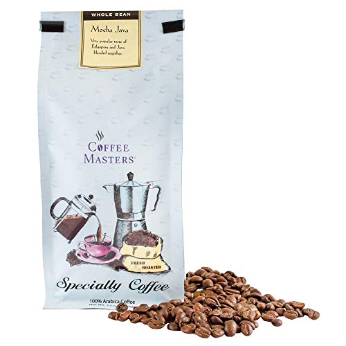 Coffee Masters Gourmet Coffee, Mocha Java Harrar, Whole Bean, 12-Ounce Bags (Pack of 4)