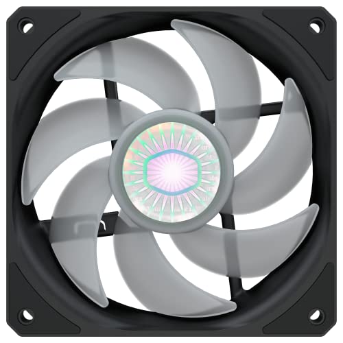Cooler Master SickleFlow 120 V2 ARGB Square Frame Fan, ARGB 3-Pin Customizable LEDs Air Balance Curve Blade, Sealed Bearing, 120mm PWM Control for Computer Case & Liquid Radiator (Pack of 1)