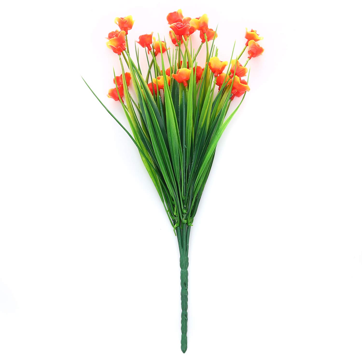 Well Love Artificial Flower 6 Bundles Home Greenery Shrubs Kitchen Wedding Party Garden Bushes Plants Office Indoor Outside UV Resistant Hanging Planter DIY Mini Rose Orange Gift Set