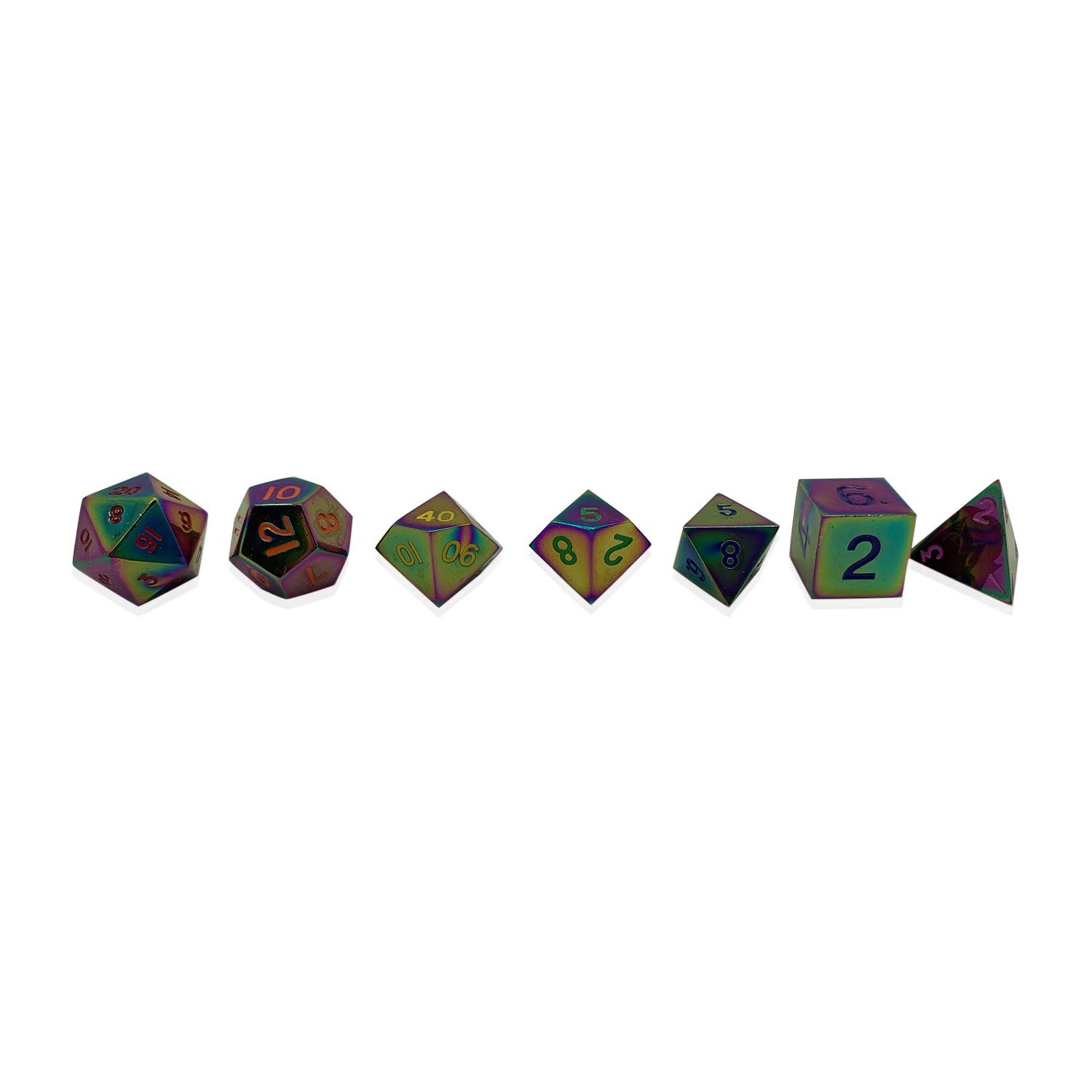 Set of 7 BiFrost Full Metal Polyhedral Dice by Norse Foundry | RPG Math Games DND Pathfinder …