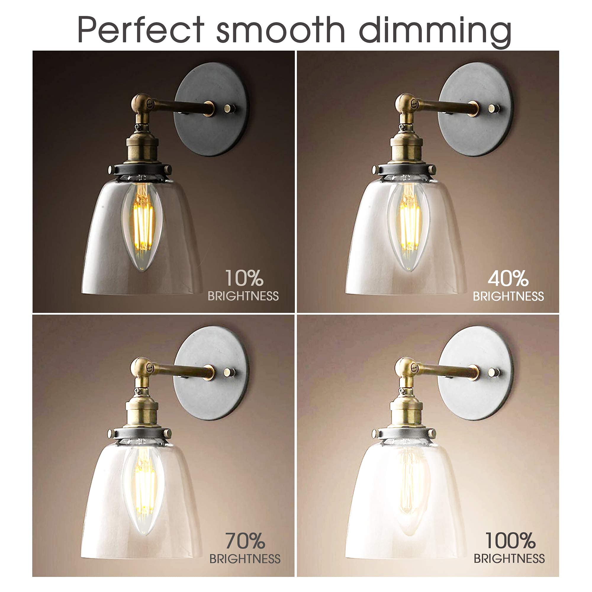Deco Light Candelabra Led Light Bulbs – 25W Equivalent E12 LED Bulb 6-Pack Designed in USA – HD 250 Lumens Warm White (2700K) Dimmable Candle LED Bulbs – UL Listed Chandelier Bulbs