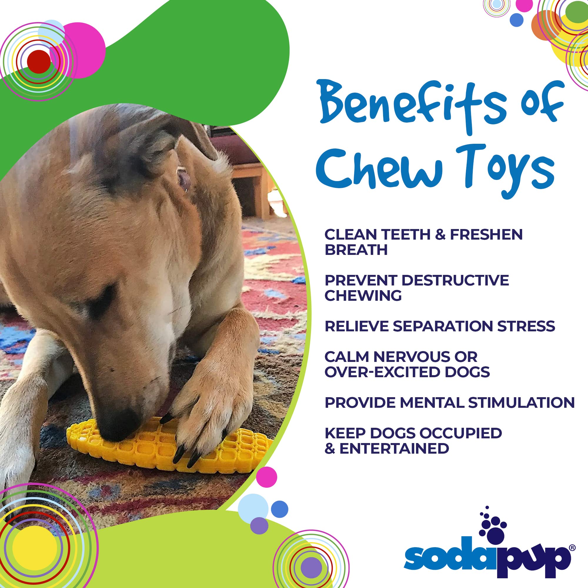 SodaPup Corn on The Cob β Durable Dog Chew Toy Made in USA from Non-Toxic, Pet Safe, Food Safe Nylon Material for Mental Stimulation, Clean Teeth, Fresh Breath, Problem Chewing, Calming Nerves & More