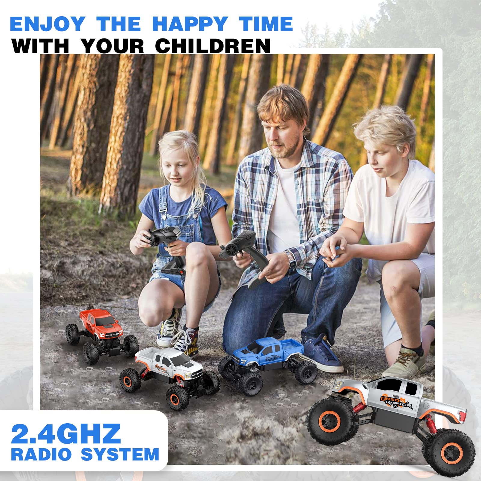 DOUBLE E Remote Control Truck Toy with Real Lights RC Cars Toys Gift RC Truck for Kids