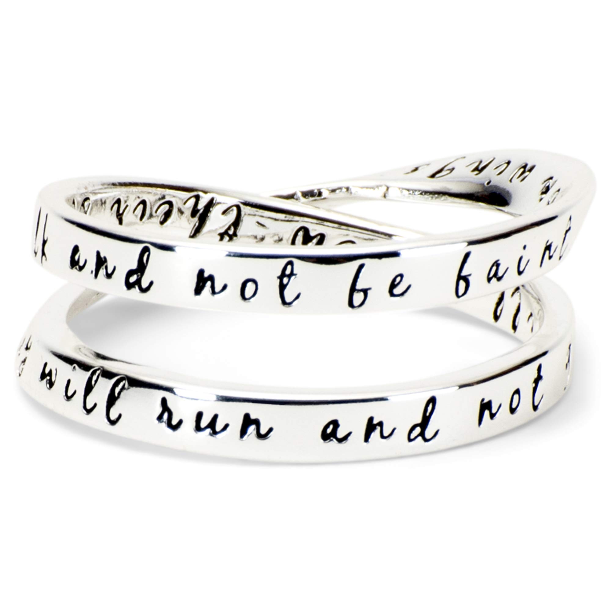 Dicksons Isaiah 40:31 Inspirational Women's Double Mobius Silver-Plated Fashion Ring, Size 8