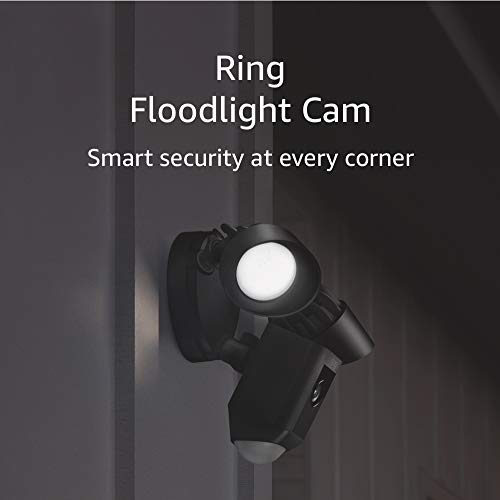 Ring Floodlight Camera Motion-Activated HD Security Cam Two-Way Talk and Siren Alarm, Black, Works with Alexa