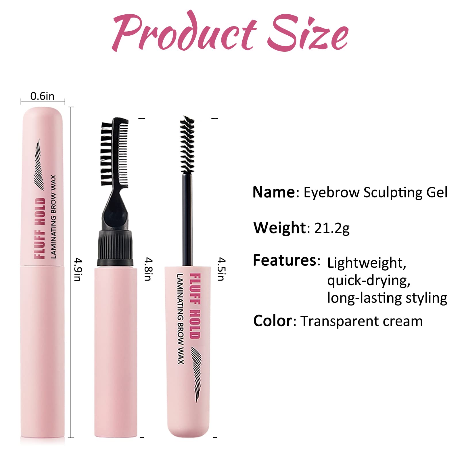 Erinde Clear Eyebrow Sculpt Gel, Brow Fix Gel, Waterproof Sweat-Proof Eye Brow Styling Wax, Long Lasting Eye Brow Makeup for Lamination Effect