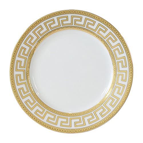 Euro Porcelain Vintage Gold 20 piece Dinnerware Dish Serving Set 'Greek Key Gold' - HQ Fine China Tableware Service for 4