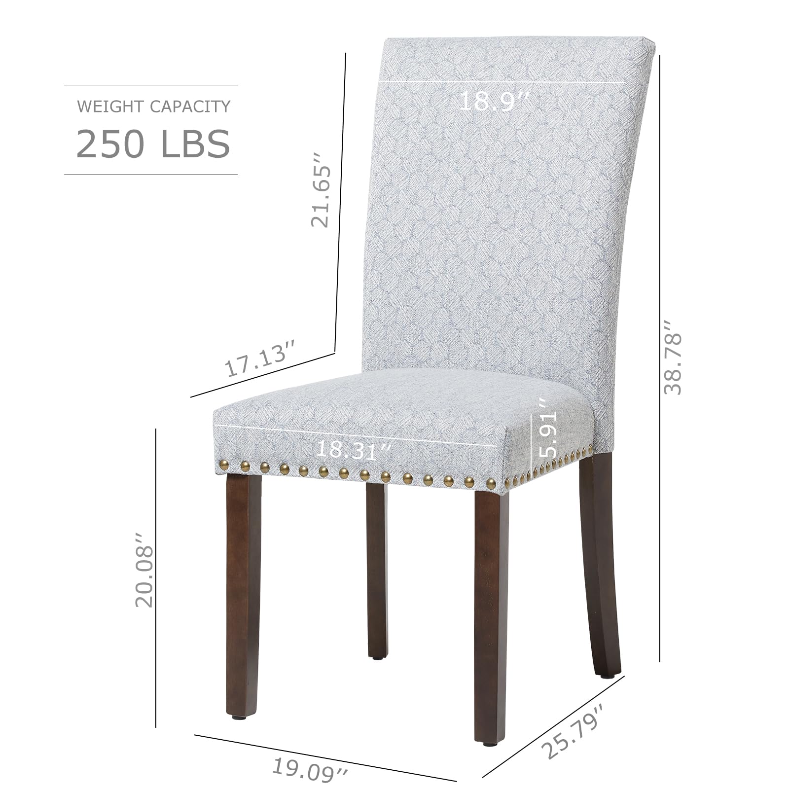 COLAMY A420-SKY2061B-2Sets fabric dining chairs, Set of 4, F-bubble