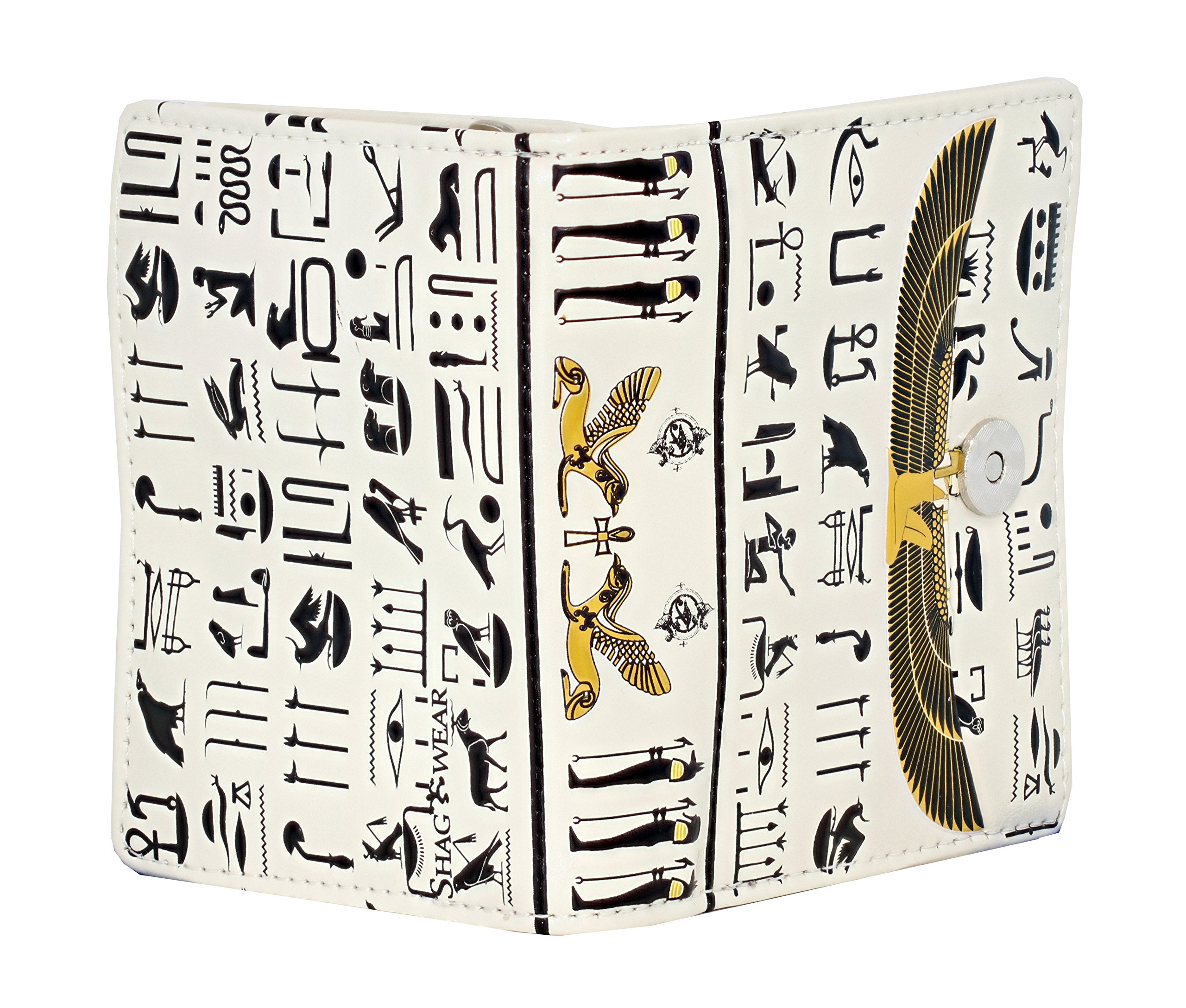 Shag Wear Egyptian Small Zipper Bi-Fold Women's Wallet (Cream)