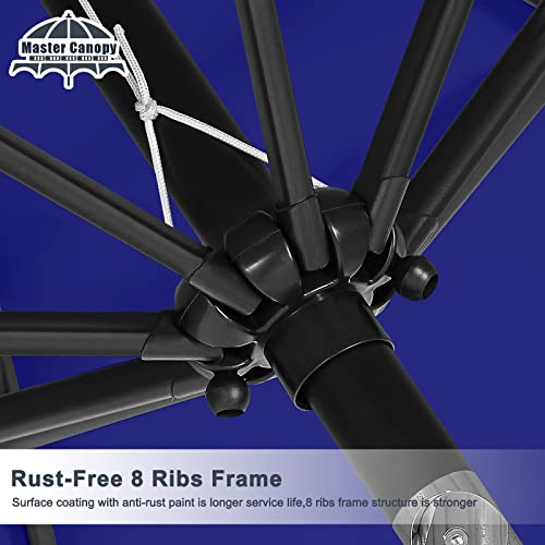 MASTERCANOPY Patio Umbrella for Outdoor Market Table -8 Ribs (9ft,Blue)