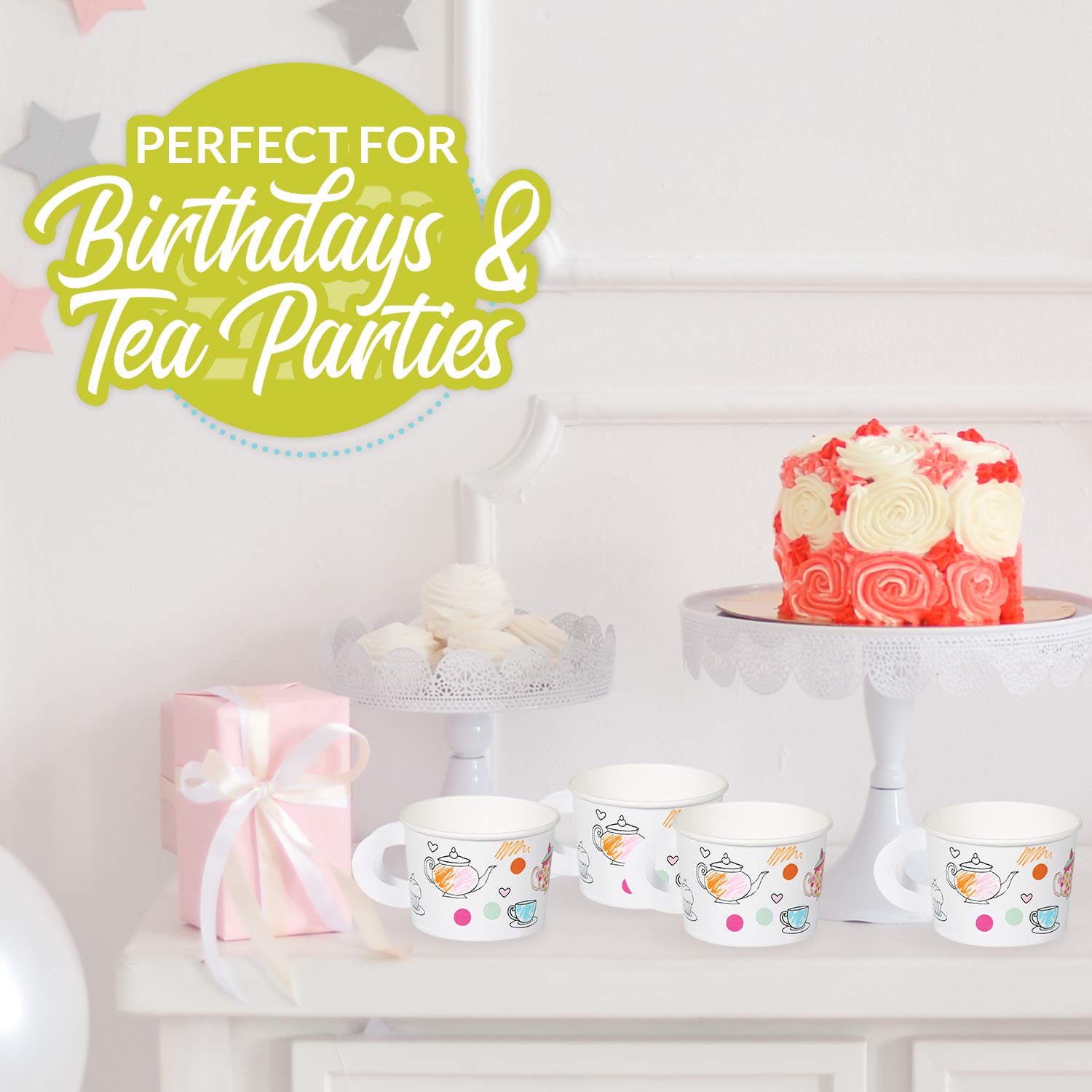 Creative Converting Tea Time Tea Party Decorate Your Own Favor Cups (2-Pack: 12 ct)