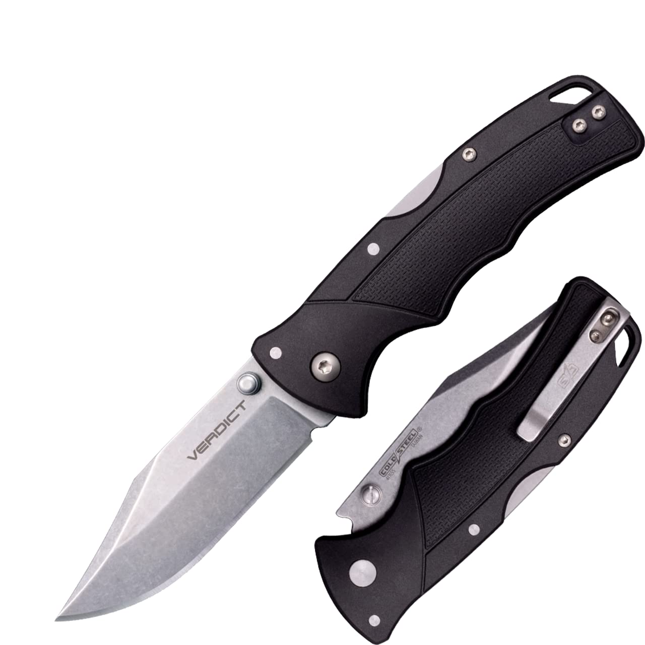 Cold Steel Knives Verdict Lockback FL-C3CPSSZ Black GFN Stainless Pocket Knife