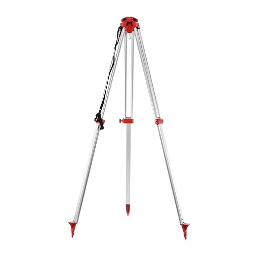 Iglobalbuy Surveying Tripod 65" Extended Height + Aluminum Grade Rod 16.4 Feet, Surveying Tripod Double-sided 5 Section Telescopic Rod Surveryor for Rotary Laser Level Transit Construction