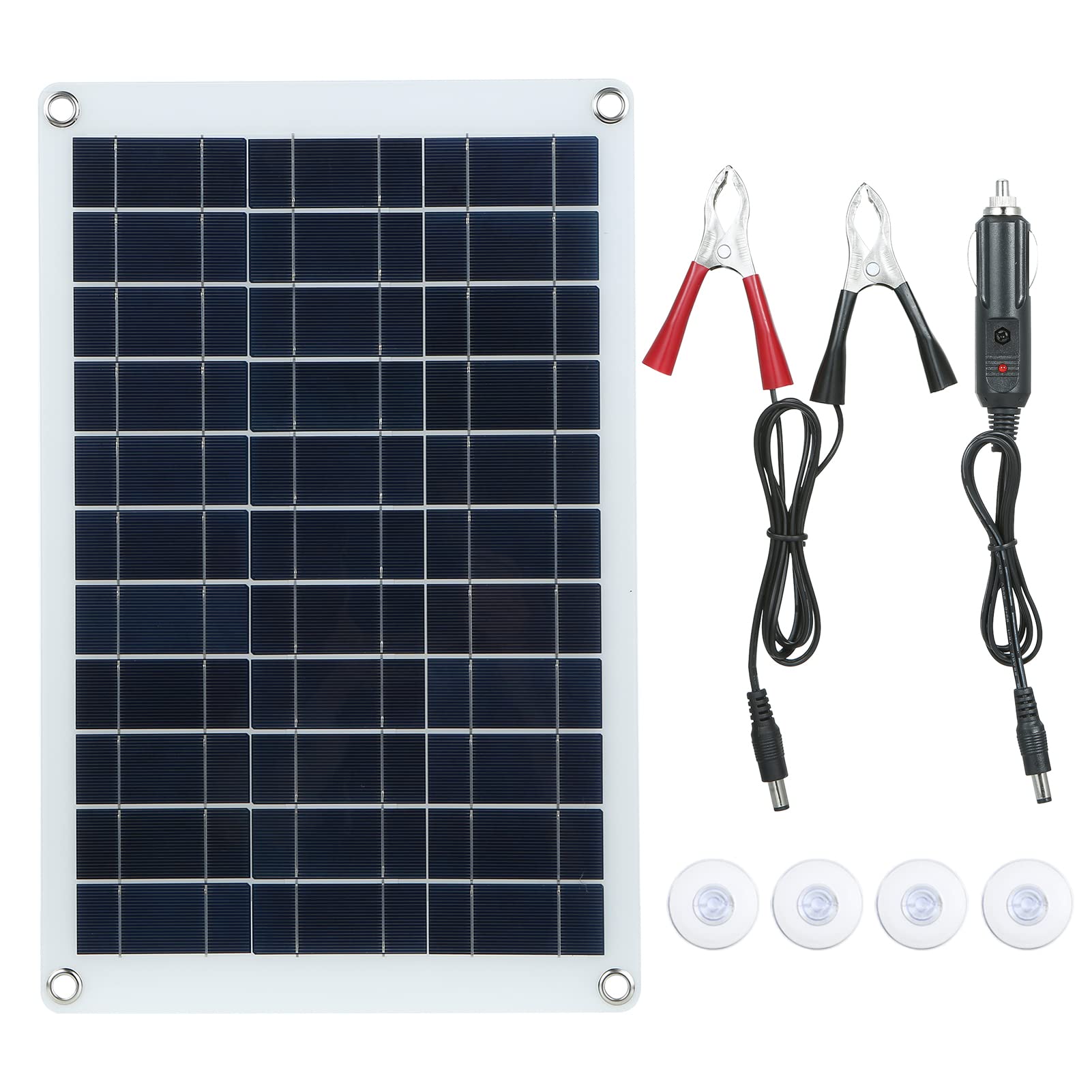 ERYUE 60W D C 5V/18V Flexible Solar Panel Kit, 60W D C 5V/18V Flexible Solar Panel Kit Set IP65 Water Resistance/D C Clip/ 1 * Car C-harger for Home Car Boat Indoor Outdoor Use Portable