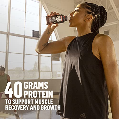 Muscle Milk Pro Advanced Nutrition Protein Shake, Slammin' Strawberry, 14 Fl Oz Bottle, 12 Pack, 40g Protein, 1g Sugar, 16 Vitamins & Minerals, 6g Fiber, Workout Recovery, Packaging May Vary