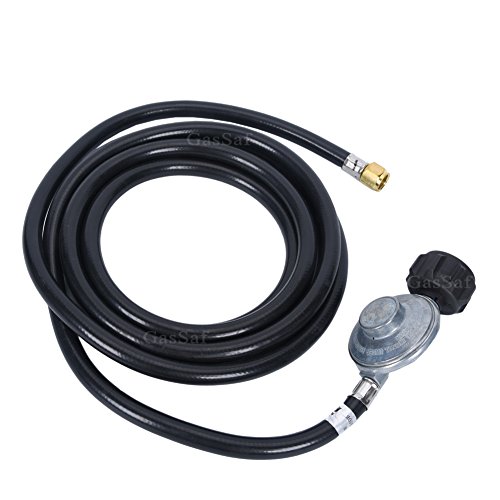 GasSaf 6 Feet Low Pressure Propane Regulator with CSA Certified LPG Hose Most LP Gas Grill, Heater and Fire Pit Table,3/8 Female Flare Nut