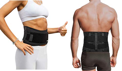 Copper Compression Back Brace - Copper Infused Support Belt Wrap for Lumbar/Lower Back Pain Relief, Sciatica, Pain - Exercise & Muscle Strain Recovery - Adjustable - Fits Men & Women - L/XL