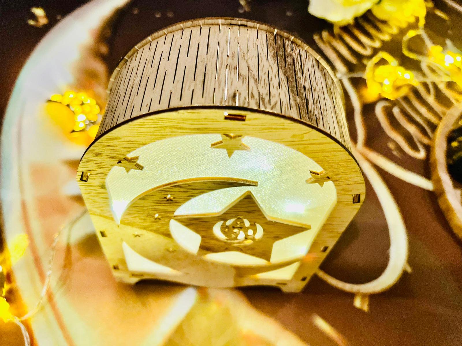 Eid Gift Crescent Moon Star Tray, Eid Décor, Eid Party Platter, Iftar Décor, Appetizer Serving Tray Party Serving Tray Wooden Tray for Stones, Wooden Tray (3 Pcs/Set)