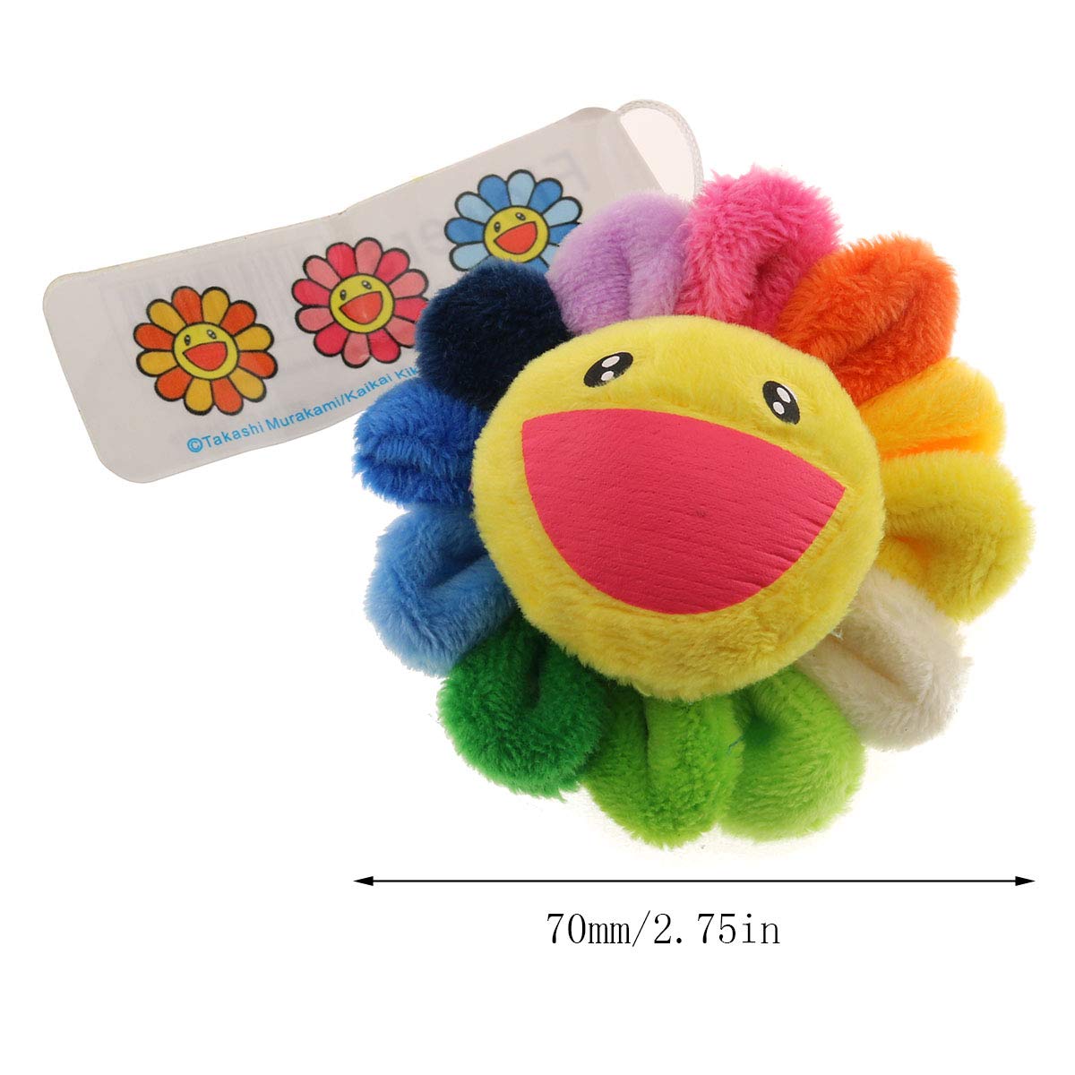 E-outstanding Sunflowers Brooch Pin Cute Smile Face Plush Cartoon Pendant Decoration, Colorful