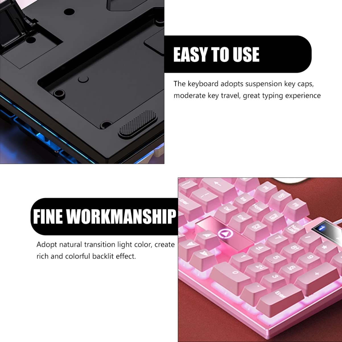SOLUSTRE 104 Hardware Ultra Compact Keyboard Mechanical Electronic RGB Keyboard Private Model Computer Wired Keyboard USB Wired Keyboard Wired k500 Accessories Mechanical Feel Shine abs