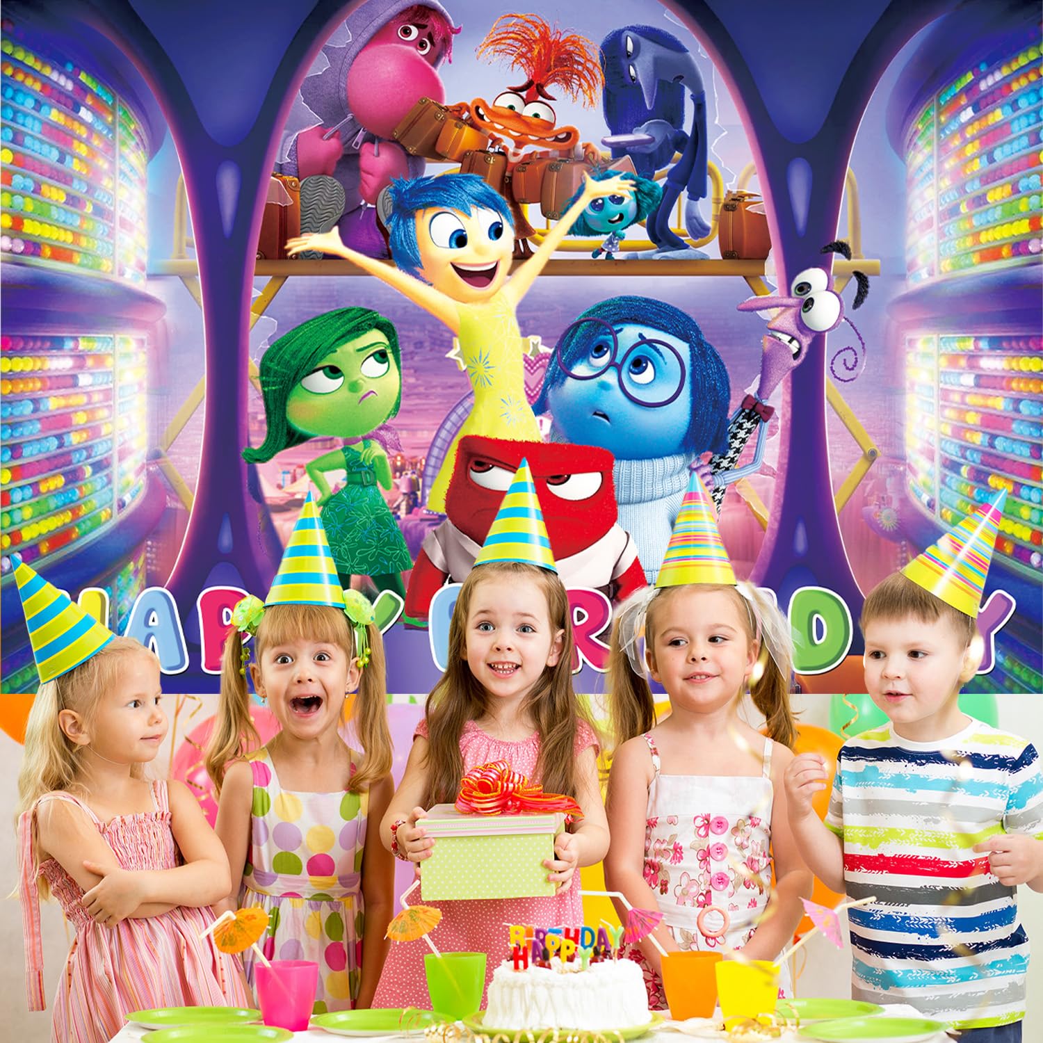 Inside Backdrop for Birthday Party Decoration, Photo Backgrounds Inside Party Supplies Favors 5x3.28Ft.
