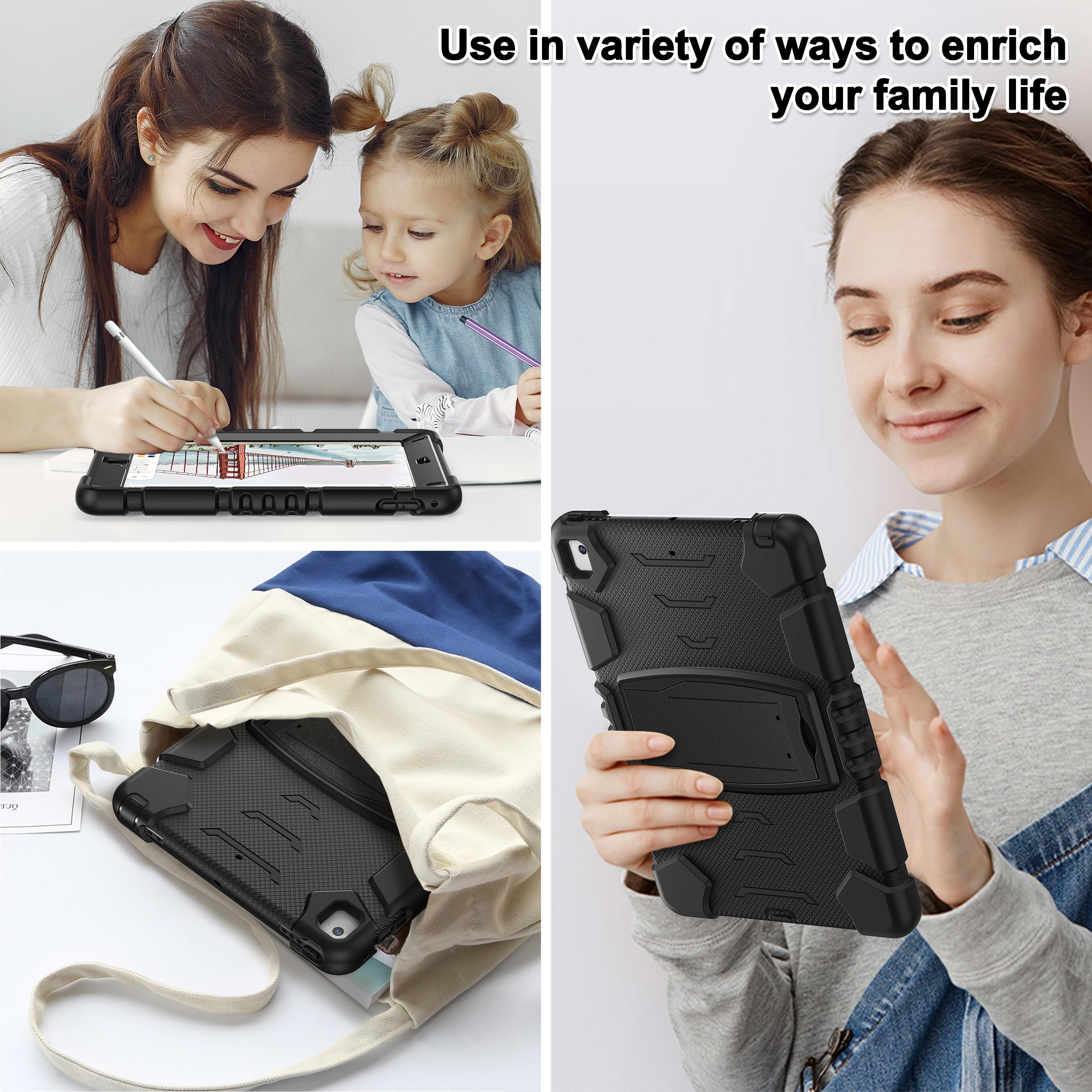 RUGGYCASE Case for iPad 9.7 inch 2017/2018,Shockproof iPad Air 2 Case with Screen Protector - Heavy Duty Protective Cover for iPad 5th / 6th Generation