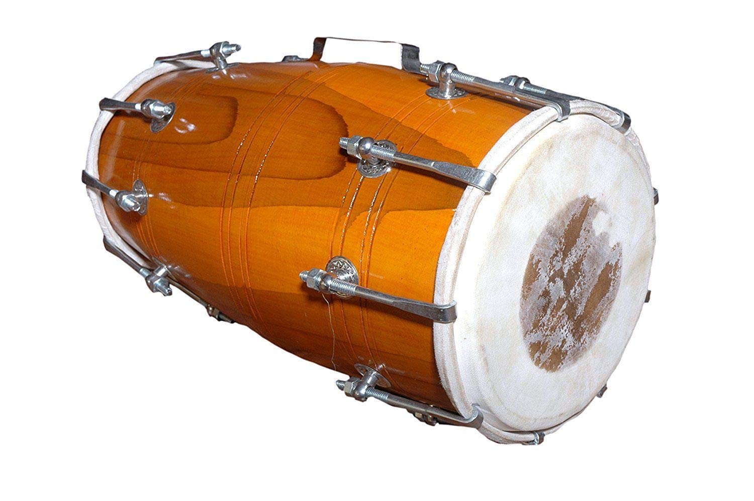 SHREYAS HANDMADE WOOD DHOLAK INDIAN FOLK MUSICAL INSTRUMENT DRUM NUTS N BOLT