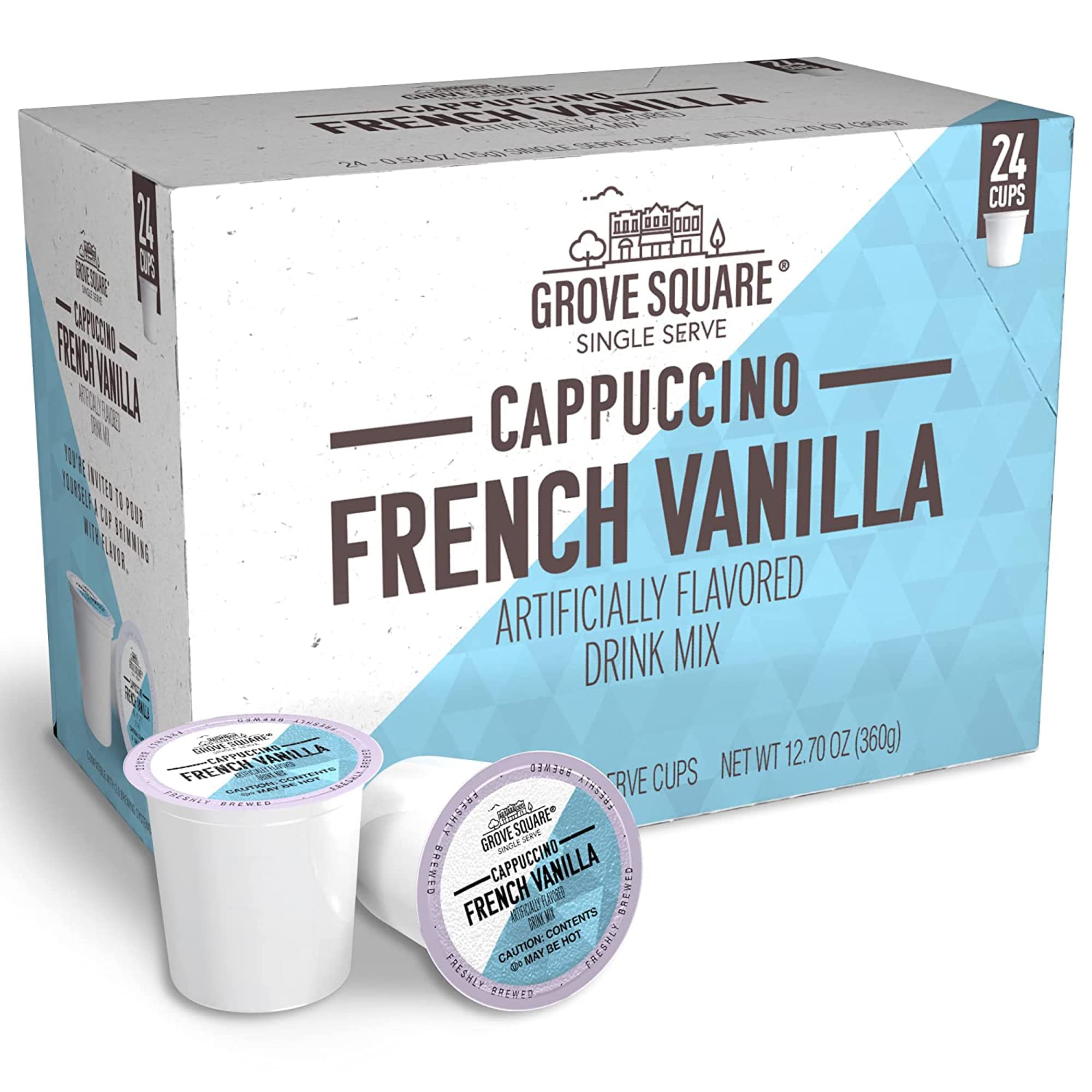 Grove Square Cappuccino, French Vanilla, 24 Count Single Serve Cups