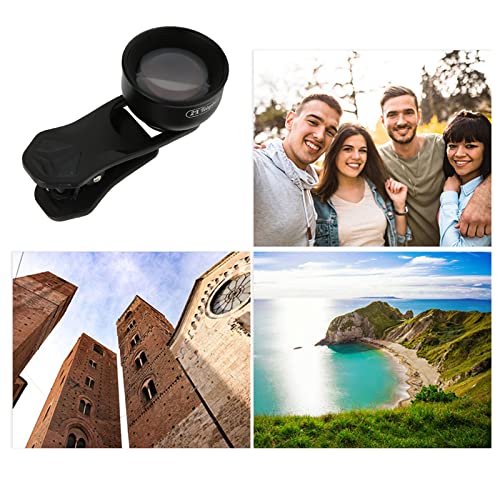 Phone Camera Lens, 2X HD Clip on Cell Phone Lens with Storage Bag and Wiping Cloth, Portable Smartphones Lens for Photography