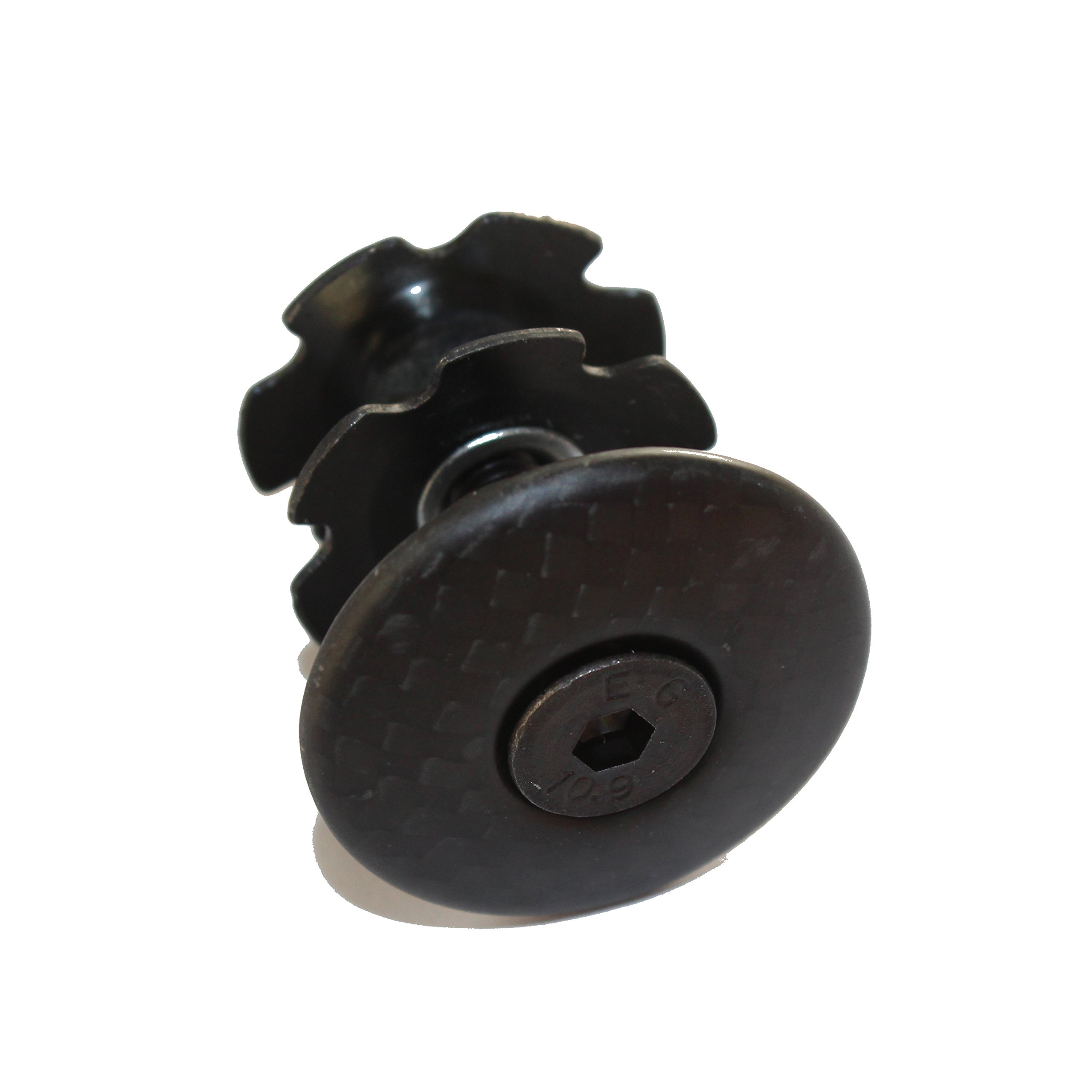 DEER U 3K Light Bicycle Carbon Fiber Headset Top Cap Kit 1-1/8" Top Cap + 1" High Carbon Steel Star Nut + Steel Bolt (Matte - 6.5g)