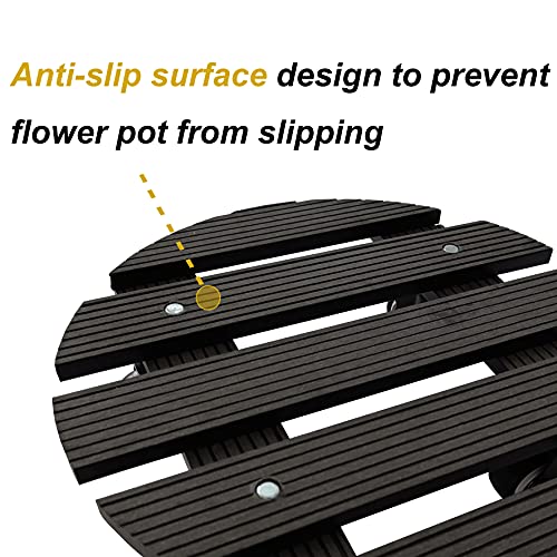NOAMOO Round Plant Caddy with Wheels Heavy Duty Outdoor Indoor 12 Inch 2 Pack,Rolling Plant Stand with Casters for Heavy Pots 150LBS,Charcoal