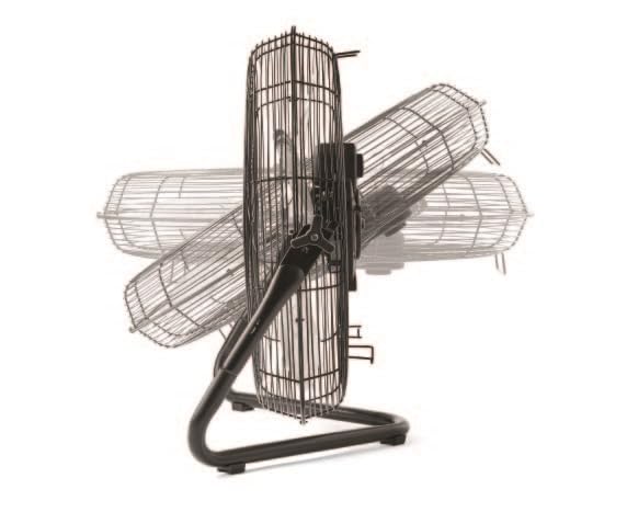 MatYas 20 inch 360 Degree Pivot High Velocity Steel Floor Fan, Black