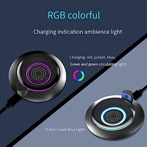 NUHFUFA Magnetic Charging Dock for Pokemon GO Plus+ 2023 Accessories, with Silicone Protective Cover Case Charging Station with RGB Colorful Lights