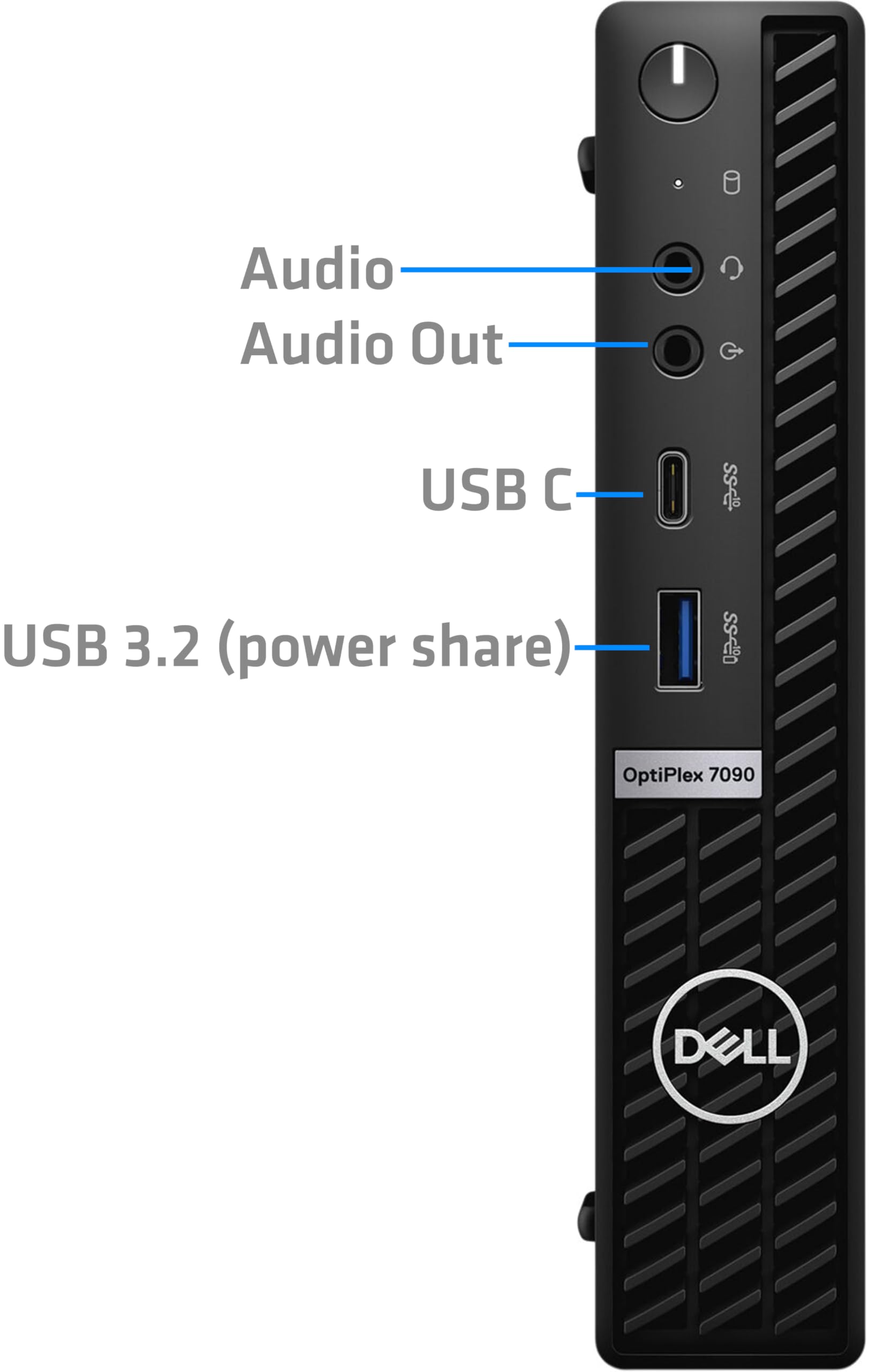 Dell OptiPlex 7090 Micro Computer, Intel i9-11900K, 64GB RAM, 2TB NVMe SSD, DisplayPort, HDMI, WiFi, Bluetooth, USB C, Windows 11 Pro, Black, 7000 Series Desktop