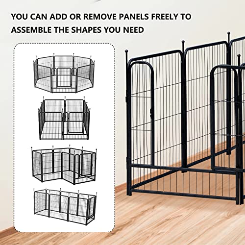 Jhsomdr 40" Height Dog Playpen 8 Panels Heavy Duty Indoor Outdoor Exercise Fence,Foldable Portable Pet Puppy Pen with Lockable Doors for Large Medium Small Dogs