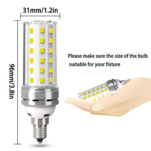 E12 Led Bulb Cool White 6000K,15W LED Candelabra Light Bulbs 150 Watt Equivalent, 1500lm, LED Chandelier Bulbs, Decorative Candle , Non-Dimmable LED 4 Packs