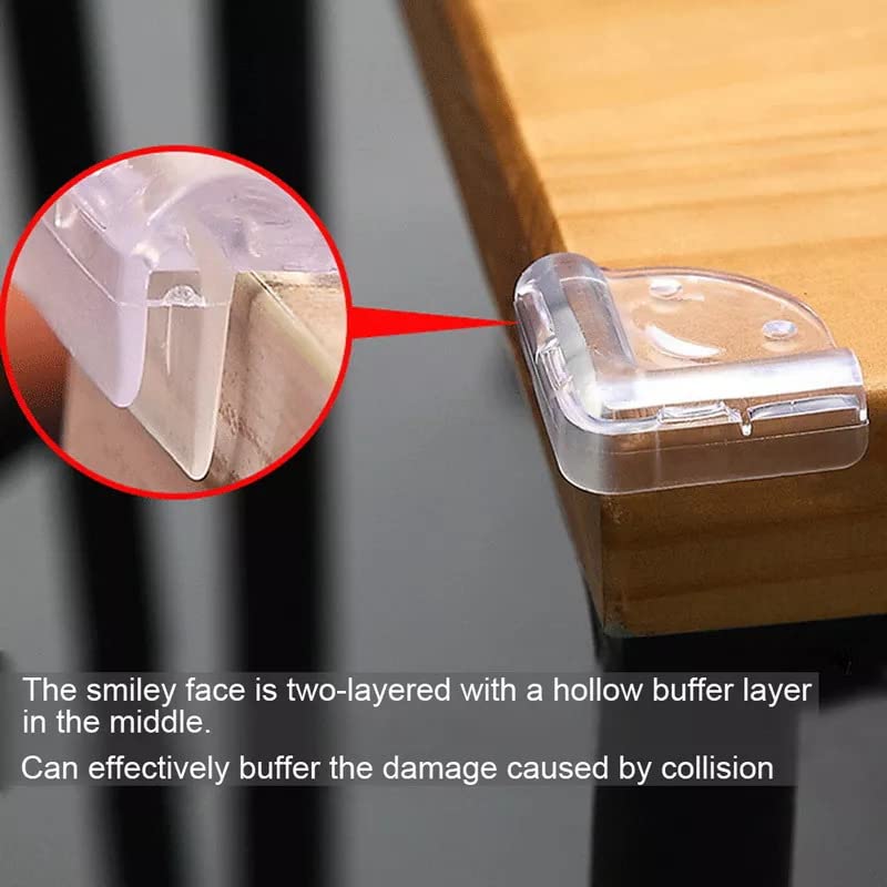 Furniture Edge Bumper Guards- Toddler/Baby Safety Table Corner Protector Covers- Transparent Adhesive Gel- 12 Pack