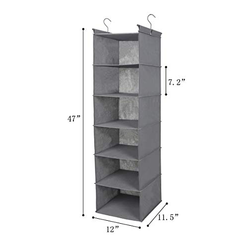MAX Houser Hanging Closet Organizer, Hanging Sweater Organizer,Foldable Hanging Shelves for Closet