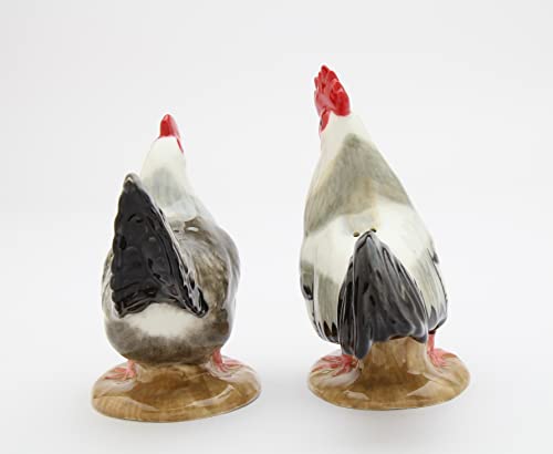 StealStreet SS-CG-20883 Painted Pair of Roosters Salt and Pepper Shakers Set, Black, 3 5/8" x 2 3/8" x 3 7/8"H