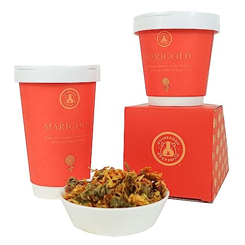GuineaDad Organic Guinea Pig Herbal Treats - Guinea Pig Food with Convenient Packaging - Marigold Flavor - 1.2-oz - Guinea Pig Treats Help with Bonding - High in Nutrition, Immune Support - Small