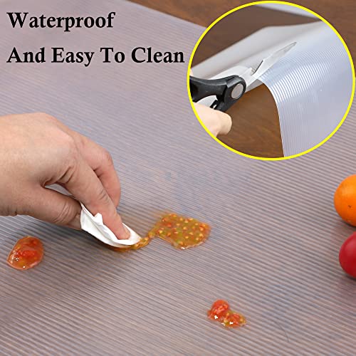 Shelf Liners for Kitchen Cabinets 11 Inch Wide X 20 Ft Non Adhesive Cabinet Drawer Liners Non Slip Clear Waterproof Closet Wire Pantry Shelves Liner Fridge Cupboard Mat for Kitchen Bathroom