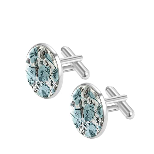 Dragonflies Butterfly Insect, Cufflinks and Studs Set for Tuxedo Shirts Business Wedding