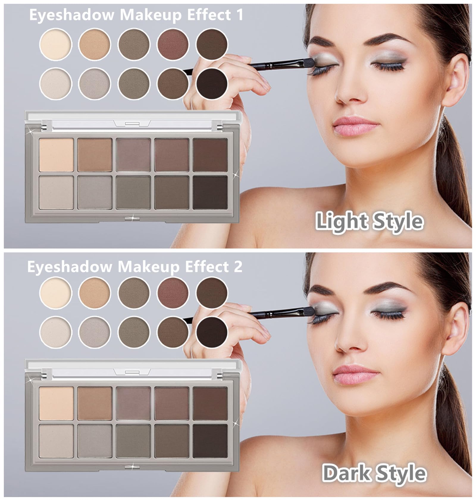 Go Ho 10 Colors Eyeshadow Palette,All Matte Nude Pink Eyeshadow Makeup,Highly Pigmented Smooth Warm Shades Eye Shadow,Waterproof Eyeshadow Makeup Palette,09 Matte Nude Powder