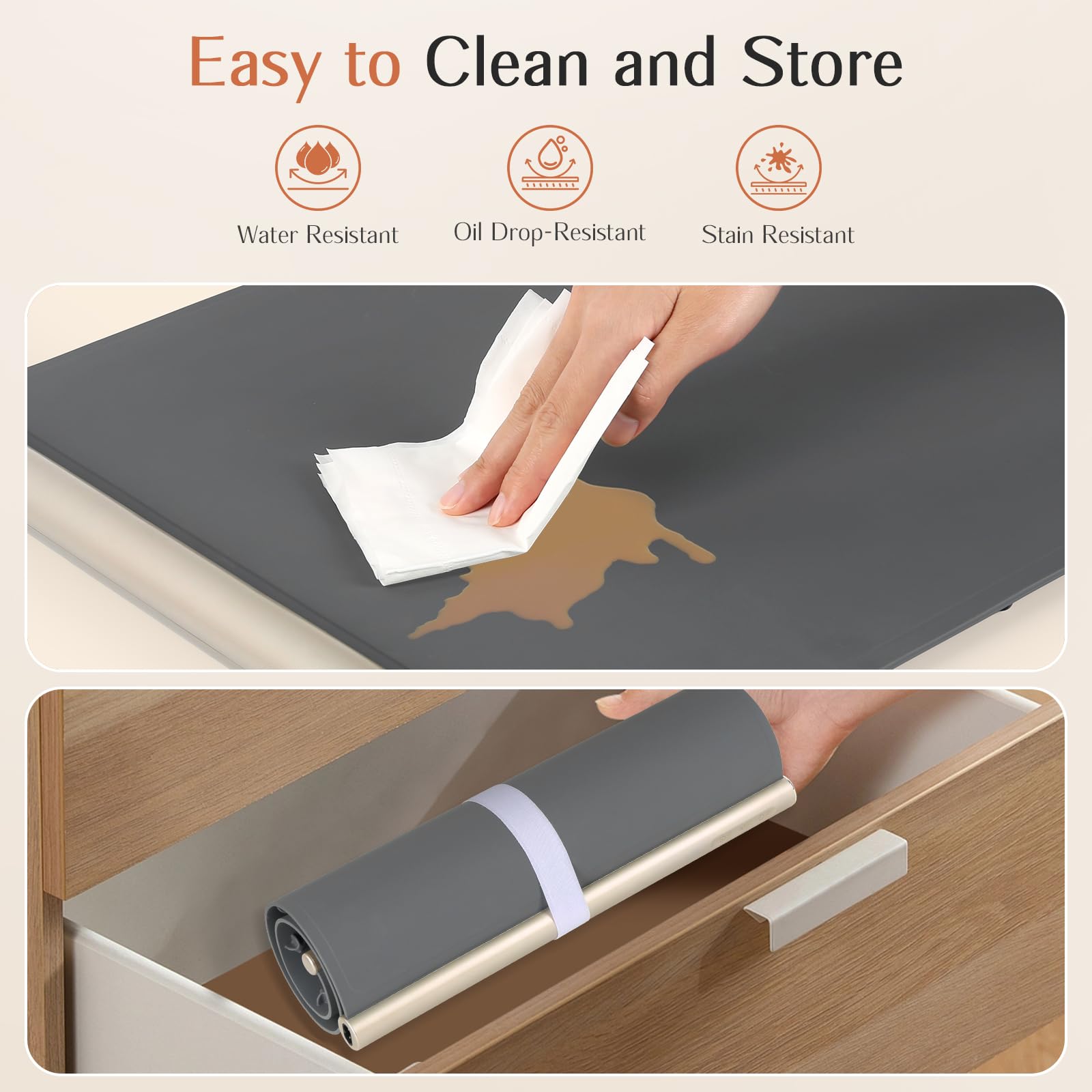Hiwoor Food Warming Mat, Electric Warming Tray Full Surface Heating with 3 Temperature and Timer Settings, Silicone Heating Mat Heat Pad Rollable Versatile Food Warmers for Parties Buffet Gatherings