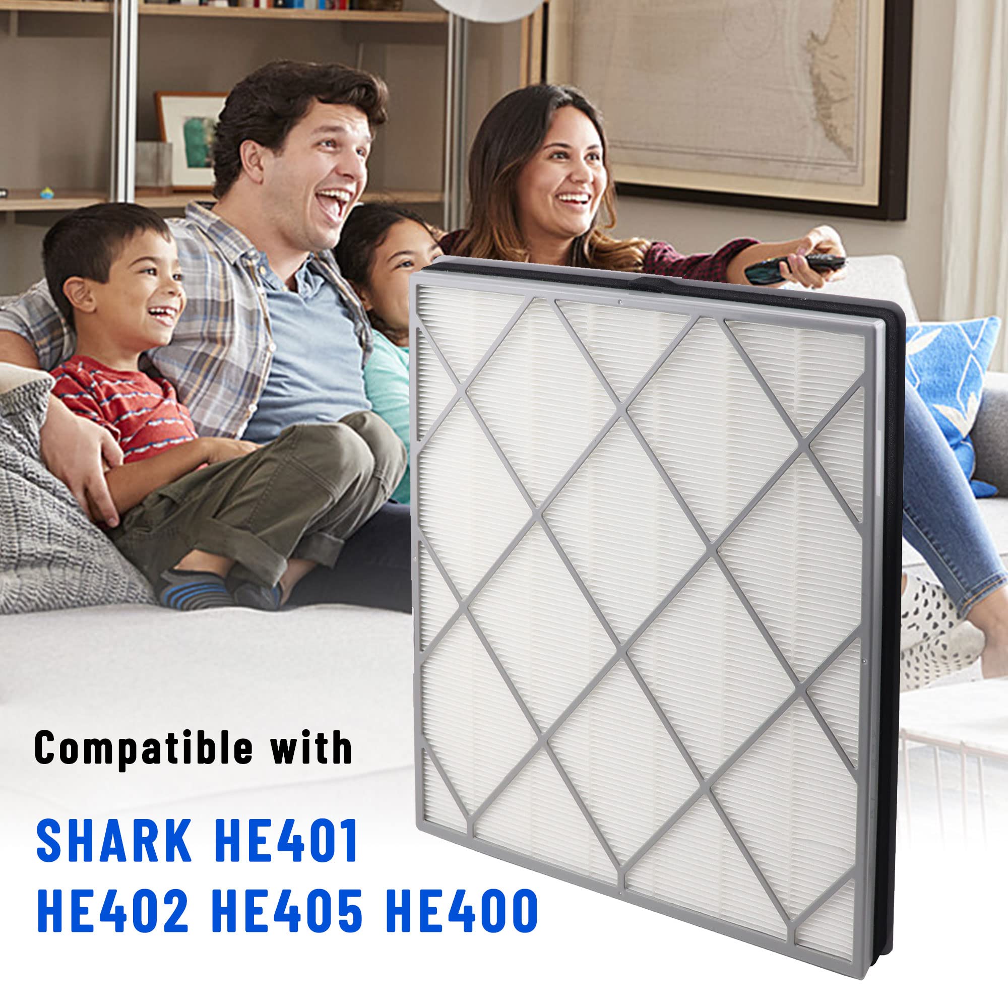 HE401 HEPA Replacement Filter Compatible with Shark Purifier 4 for Model #'s HE400, HE401, HE402, HE405 - Pack of 1
