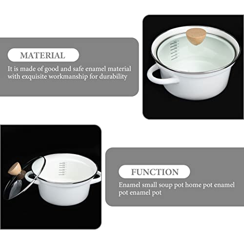 HANABASS 8 Quart Stock Pot Enamel Stockpot with stockpots oven pot cooking pots Glass Lid Enamel- Enamel Pot